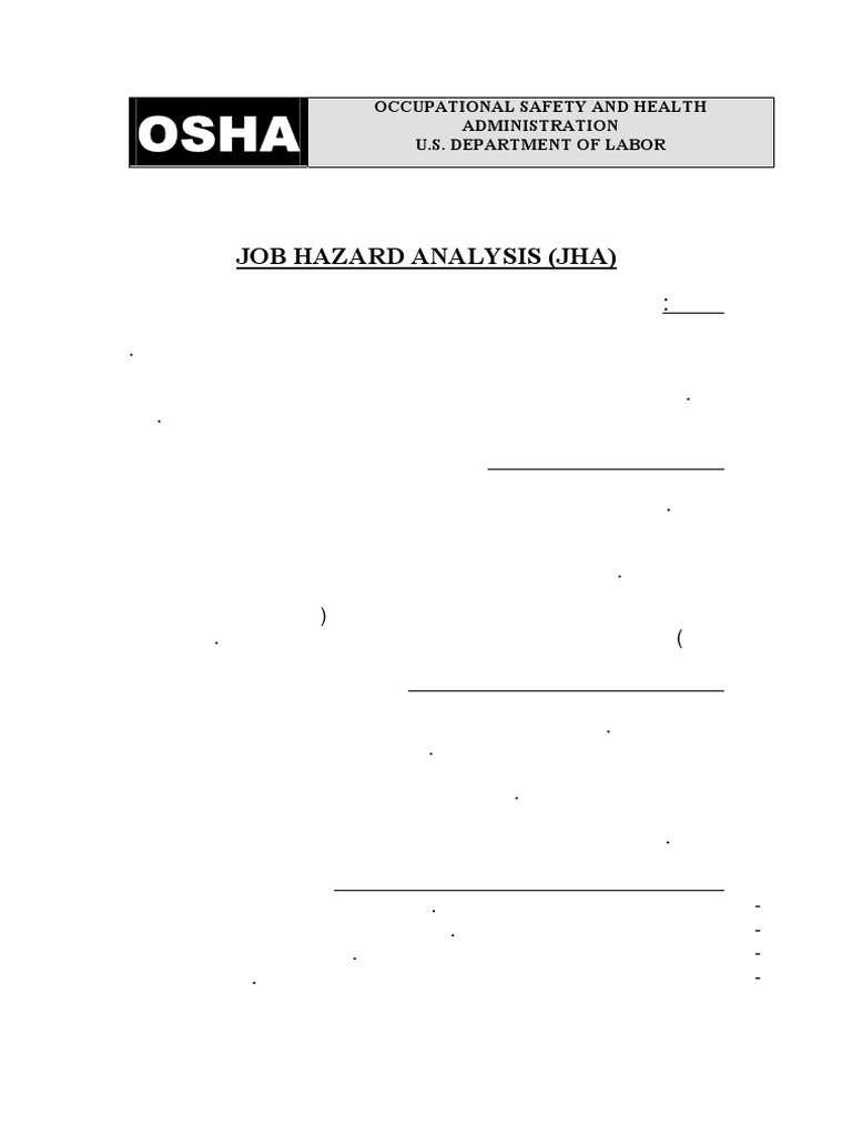 Job Hazard Analysis Guidelines | PDF