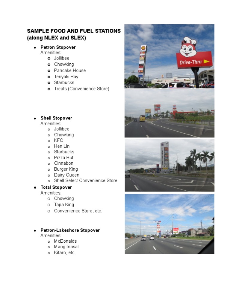 Sample Food and Fuel Stations | PDF | Cooking, Food & Wine