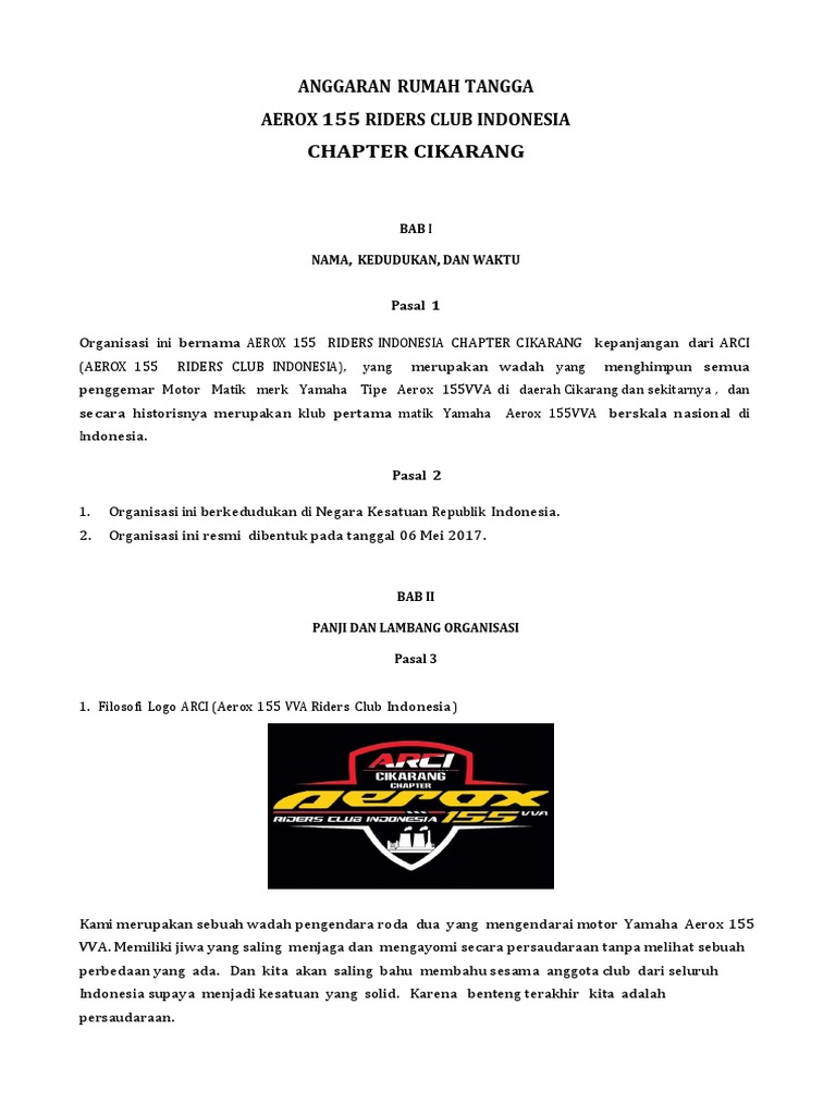 Draft Pedoman Arci Chapter - Update | PDF