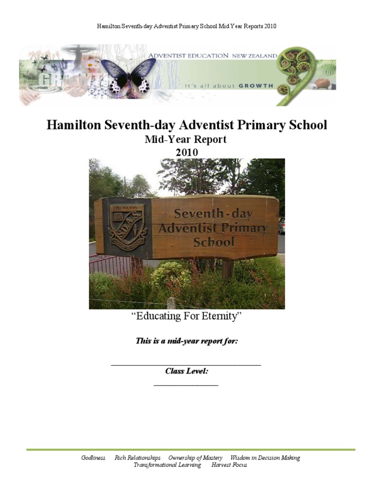 Hamilton Seventh-Day Adventist Primary School: Mid-Year Report 2010 ...