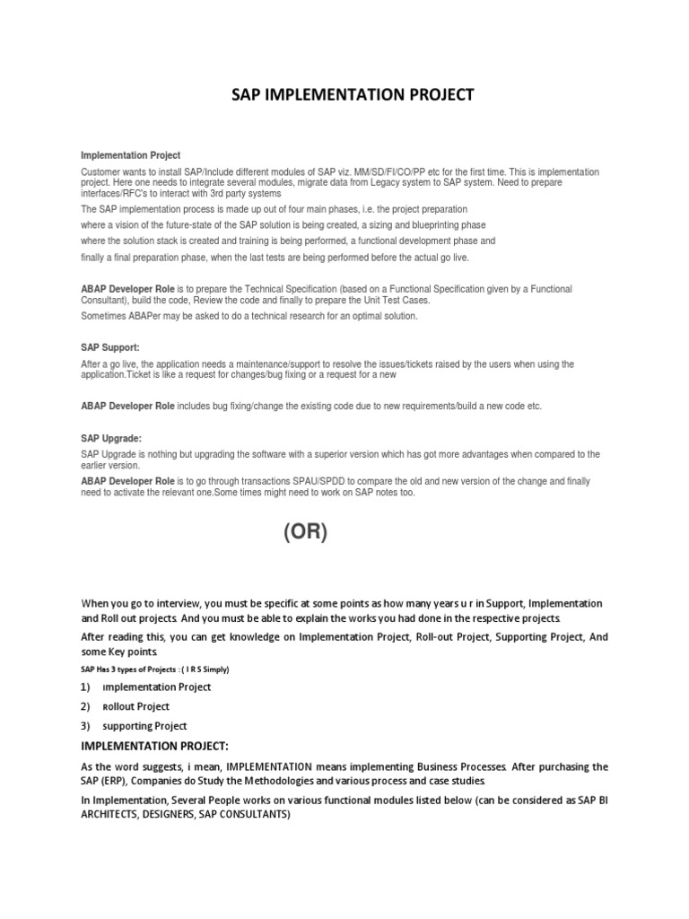 Sap Implementation Project | PDF | Sap Se | Computing
