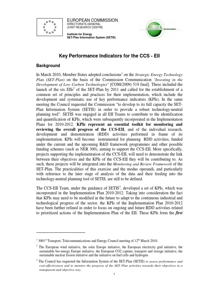 Key Performance Indicators CCS | PDF | Carbon Capture And Storage ...