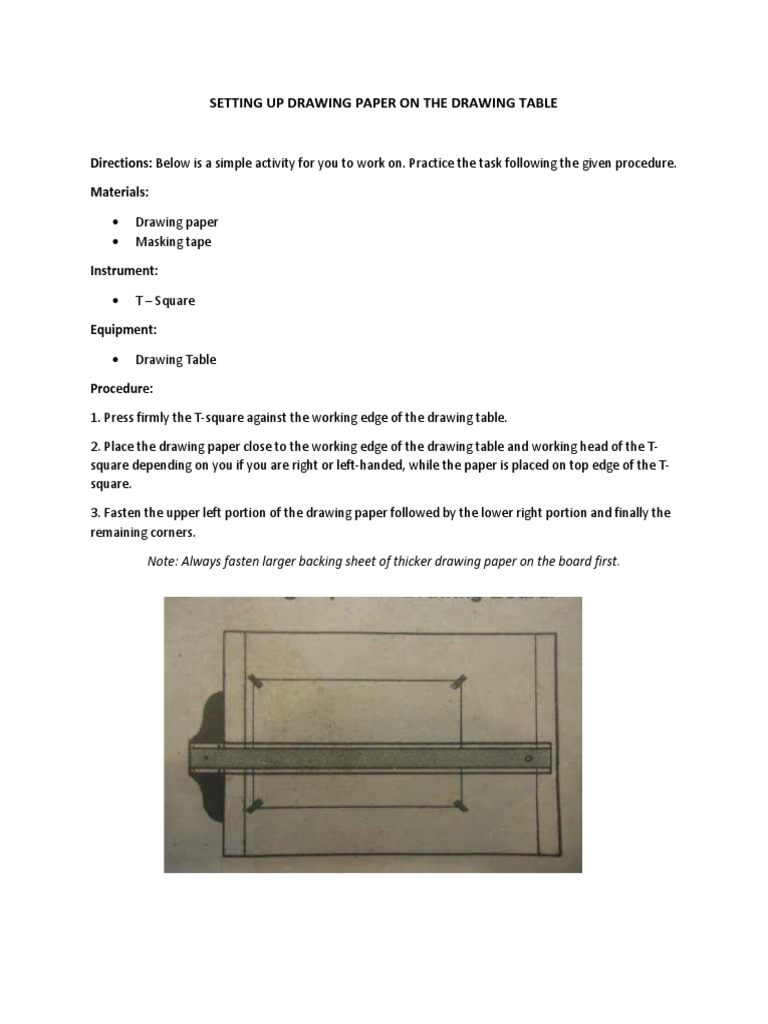 Setting Up Drawing Paper On The Drawing Table | PDF | Occupational ...