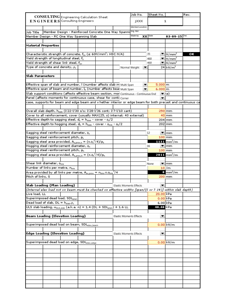 Engineering Calculation Sheet Consulting Engineers | PDF | Beam ...