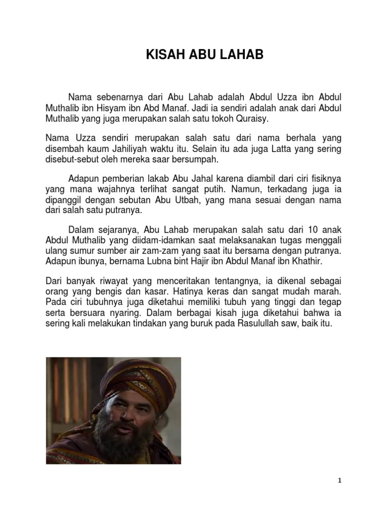 Kisah Abu Lahab | PDF | Agama & Spiritualitas