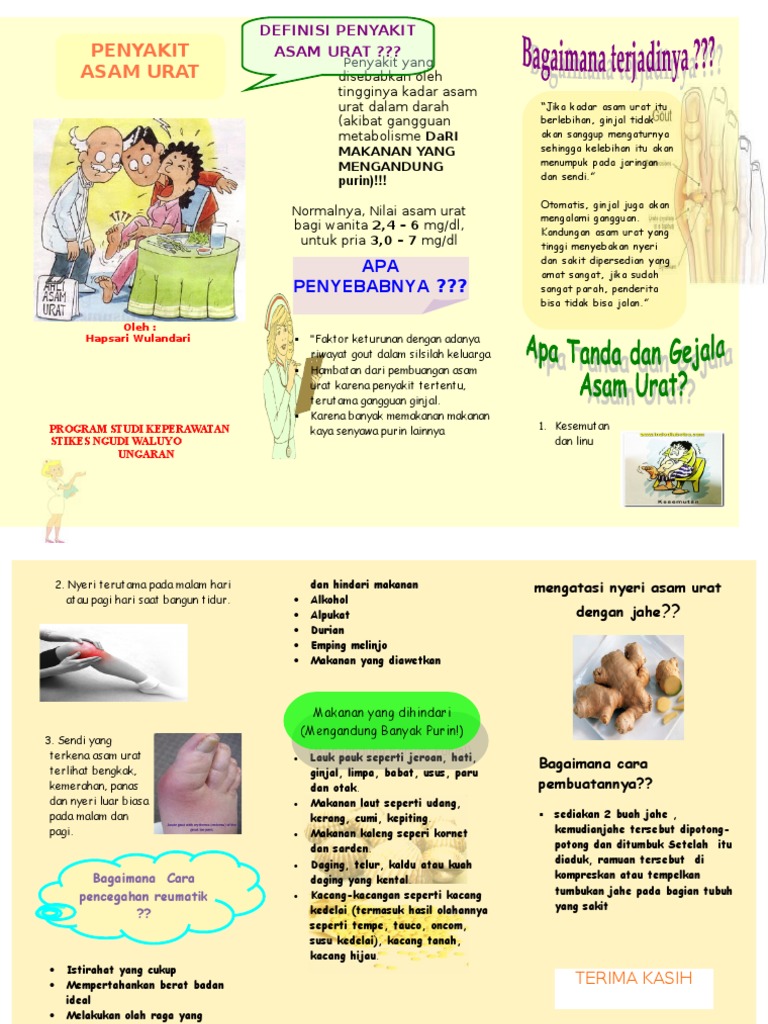 PRINT Leaflet Asam Urat Jahe | PDF