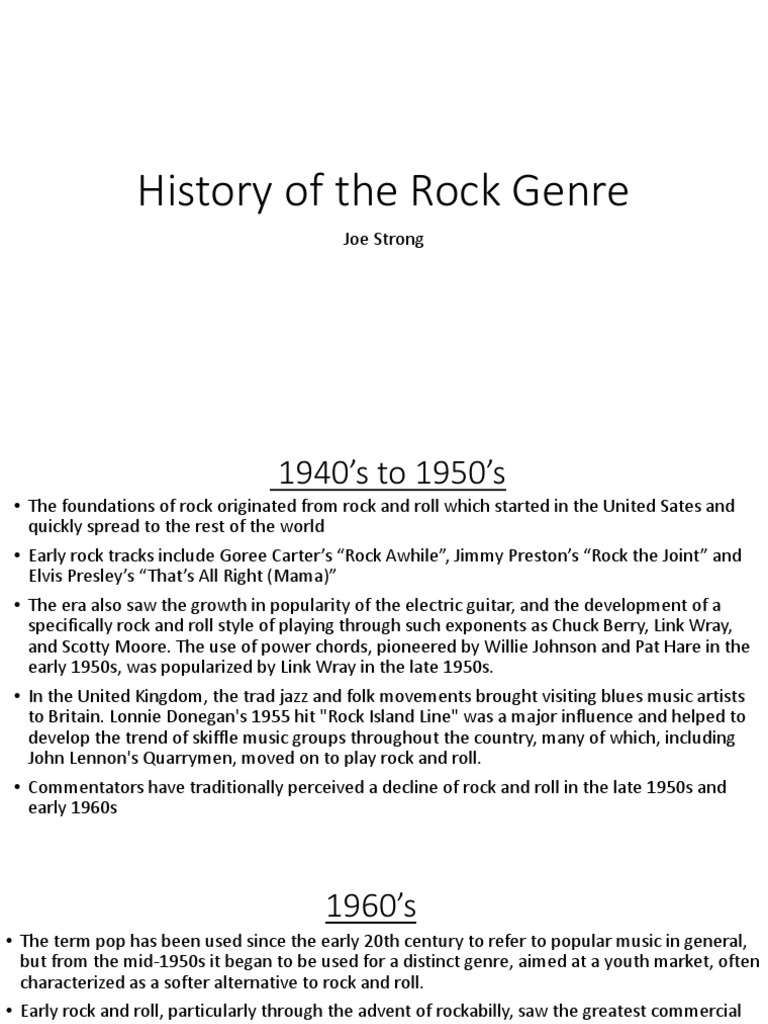 Evolution of Rock Music History | PDF | Rock And Roll | Rock Music