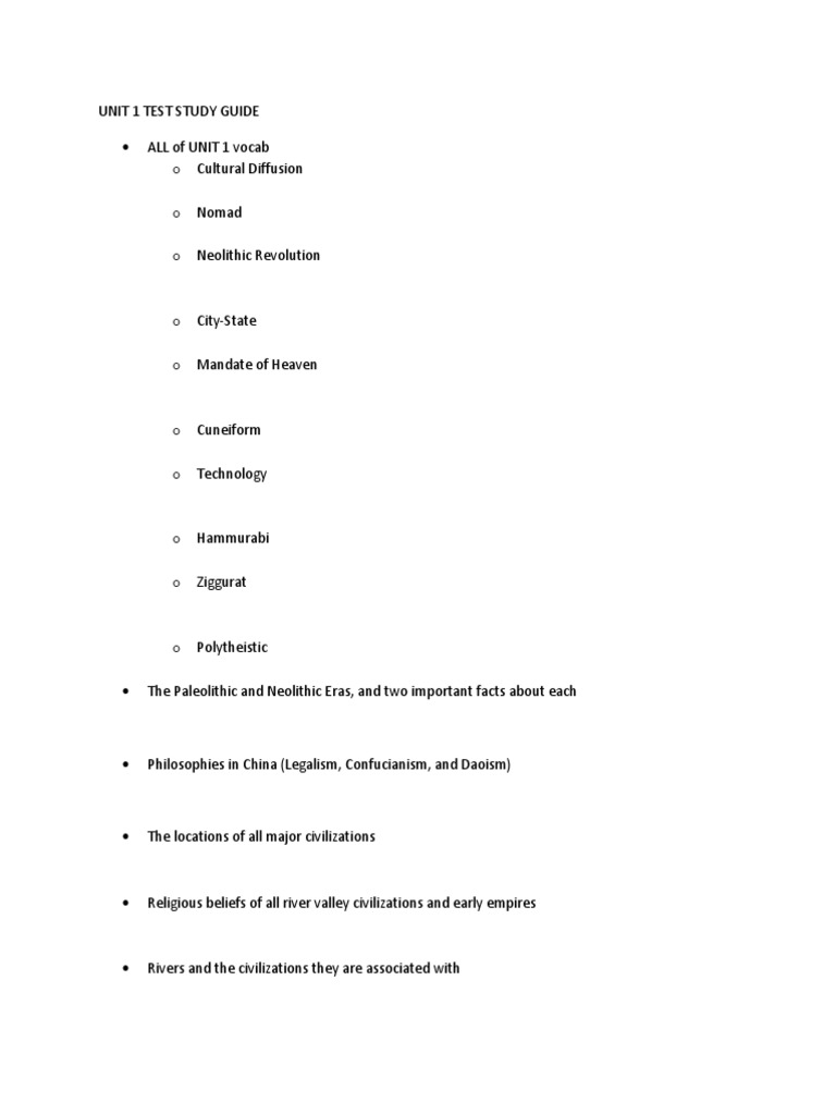 Unit 1 Exam Study Guide | PDF | Social Science