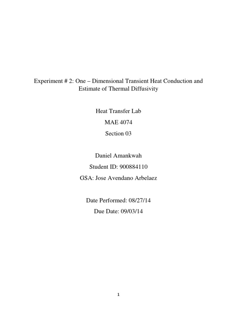 Experiment2 - Heat Transfer Lab | PDF | Heat Transfer | Thermal Conduction