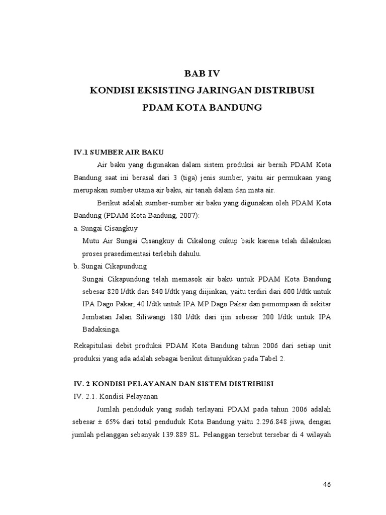 Data Saluran PDAM Bandung | PDF