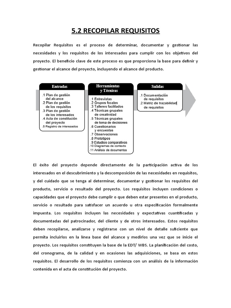 Proceso de Recopilación de Requisitos | PDF | Proceso de desarrollo de ...