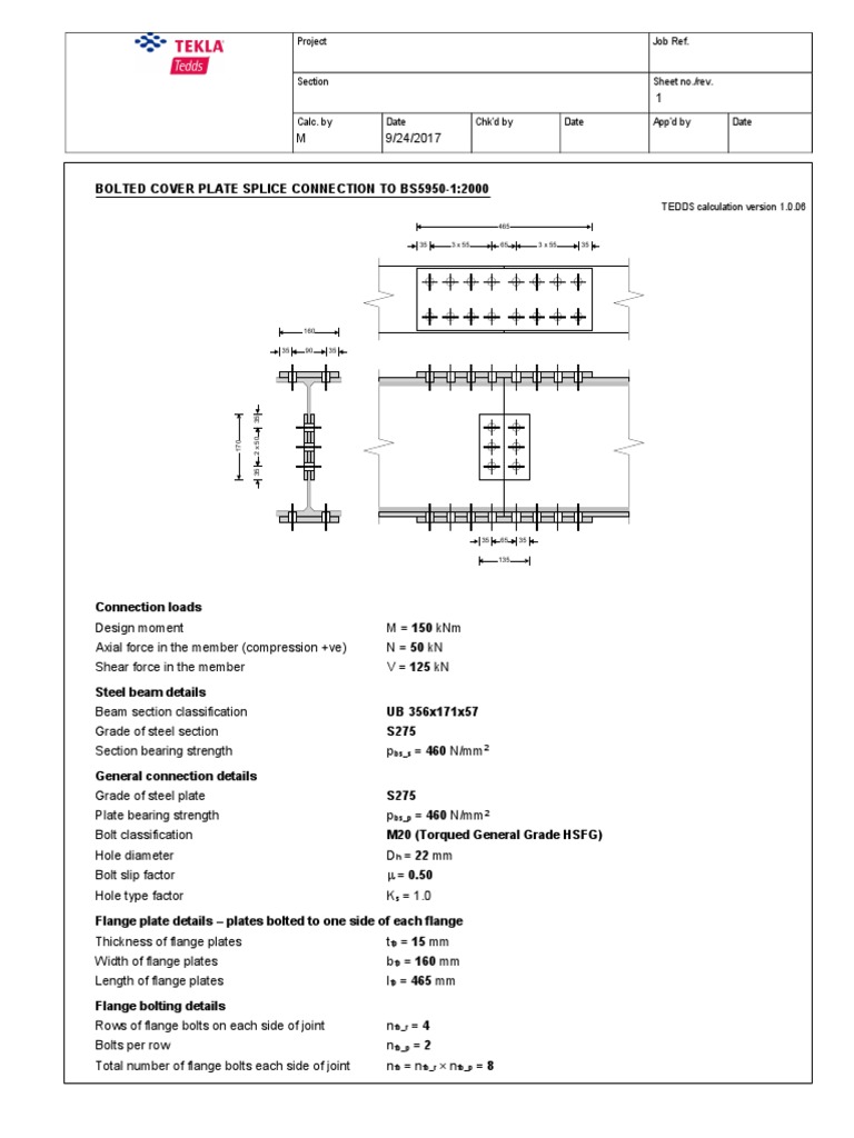 Bolted Cover Splice | PDF | Screw | Beam (Structure)