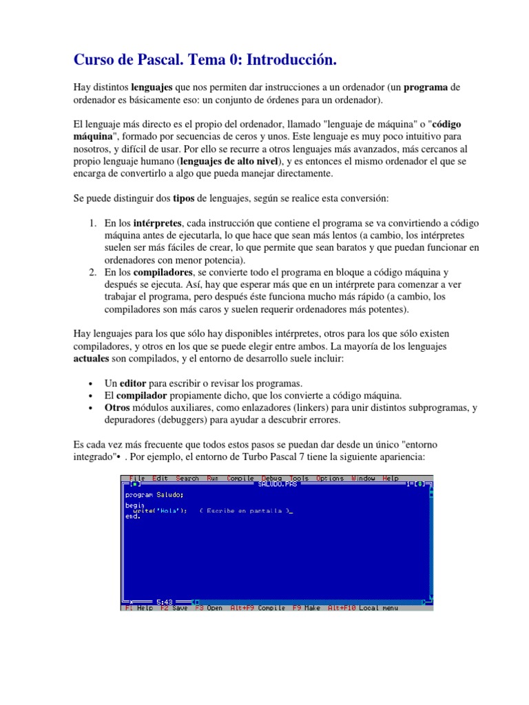Libro Pascal | PDF | Lenguaje de programación | Compilador