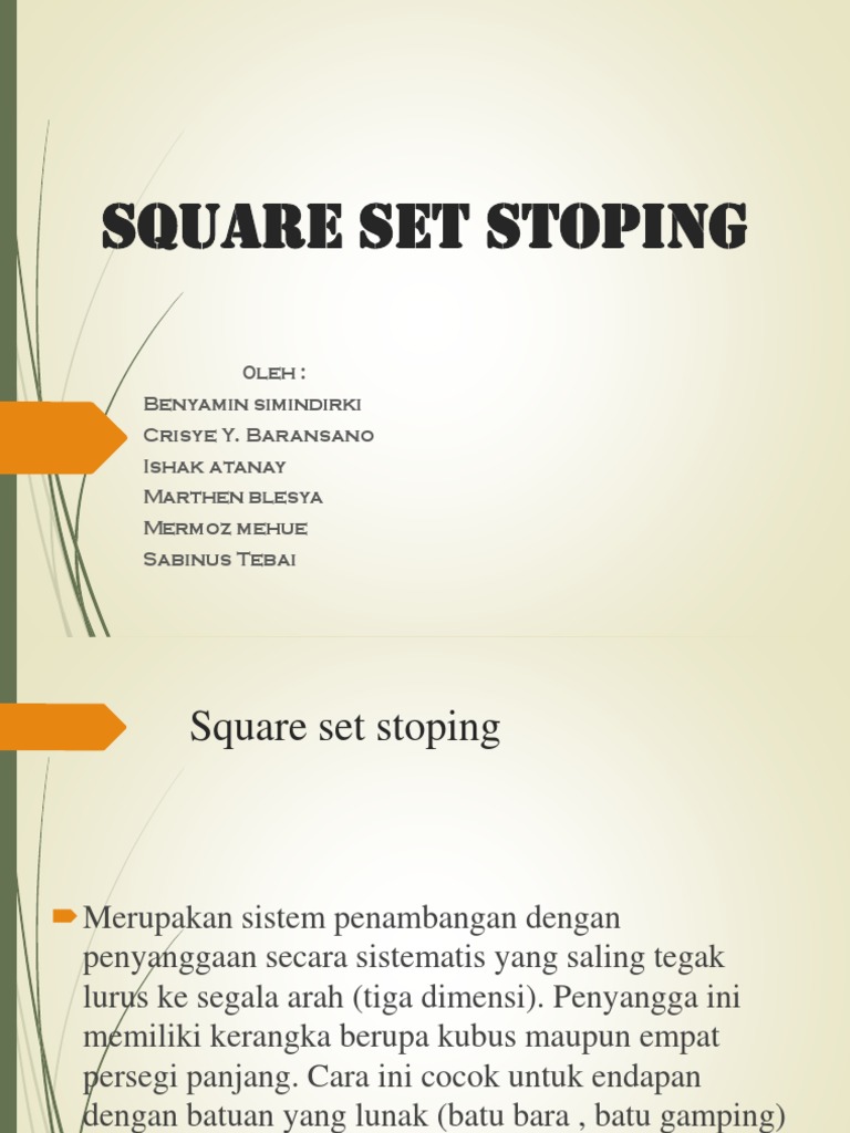Square Set Stoping | PDF