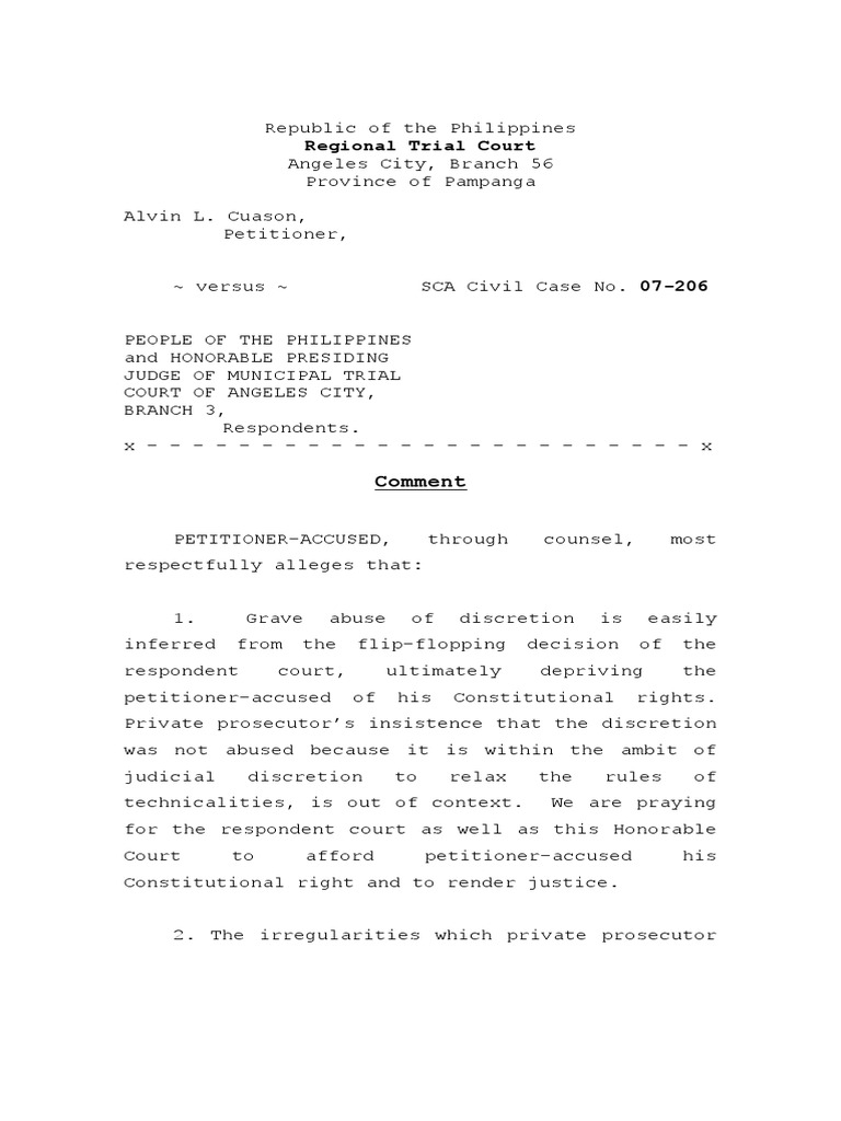 Comment BP22 Cuason | PDF | Prosecutor | Discretion