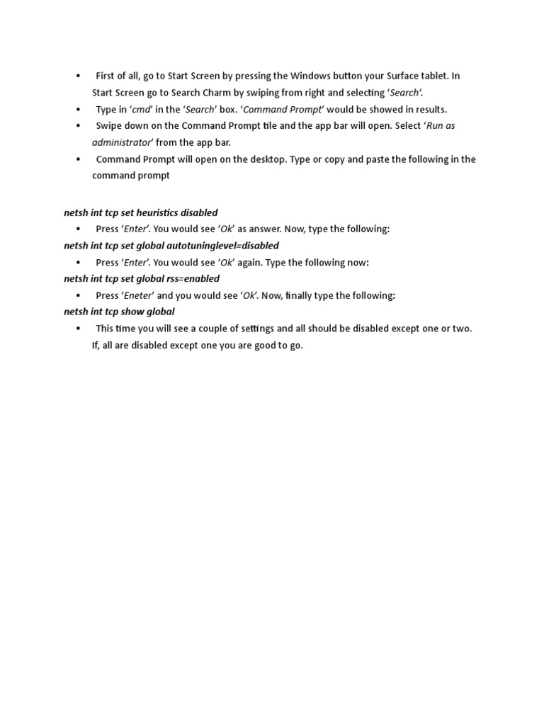 Optimize TCP Settings on Surface Tablet | PDF