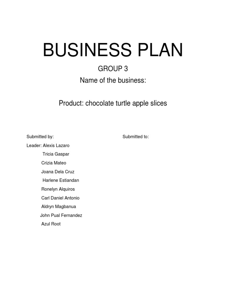 Business Plan: Group 3 Name of The Business | PDF | Waiting Staff ...