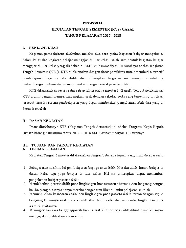 Proposal Kts 2017 - 2018 | PDF
