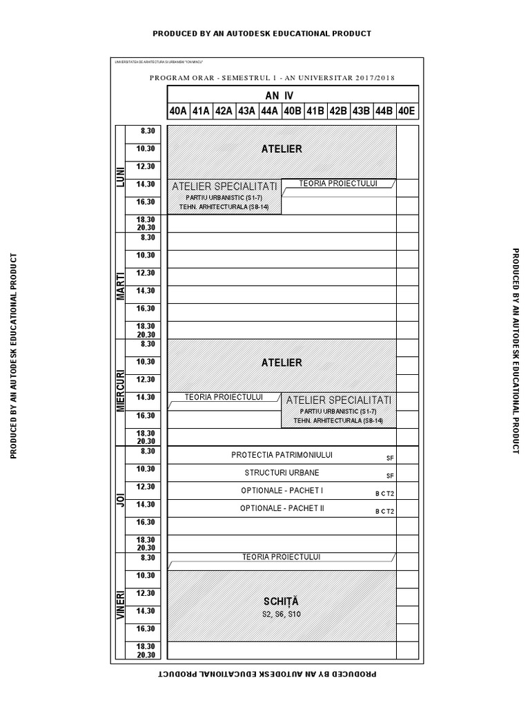 Orar Ver Ioana 1-Model | PDF