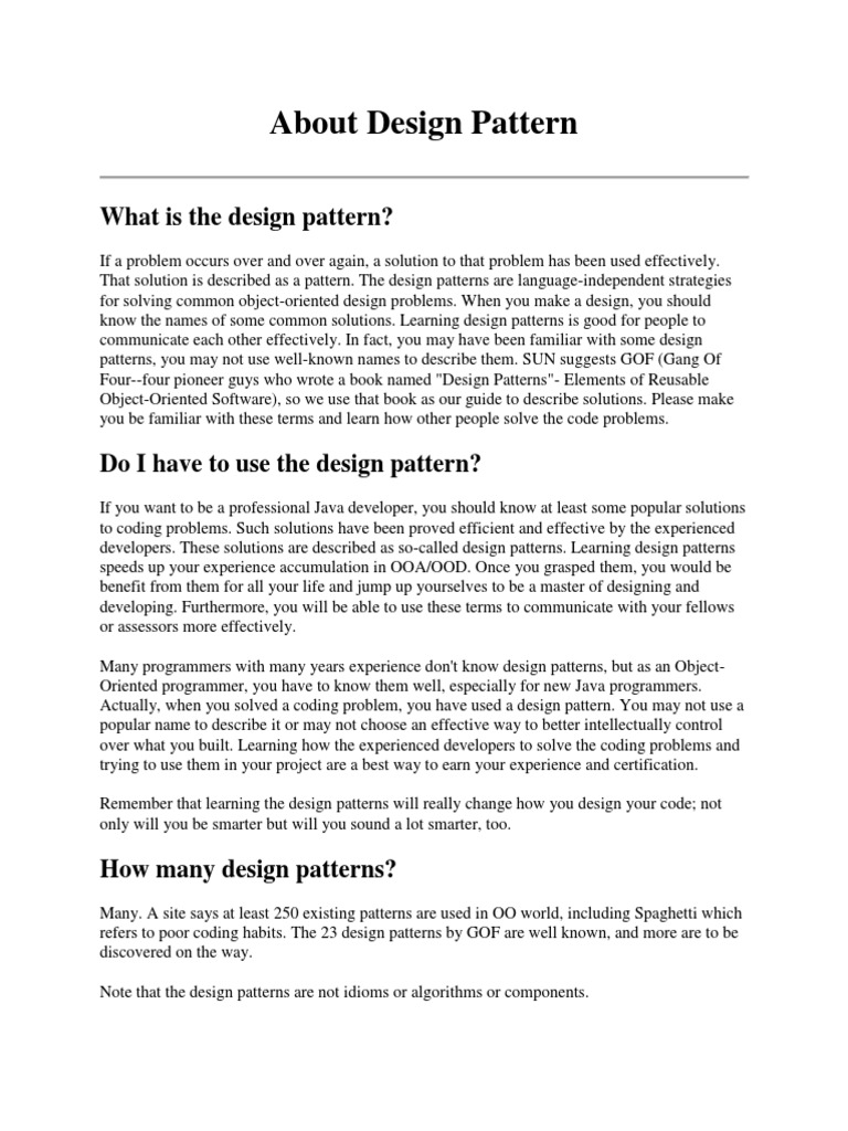 Intro Design Pattern | PDF | Software Design Pattern | Object Oriented Programming