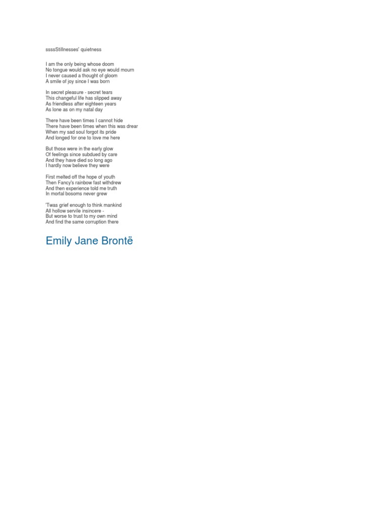 Emily Brontë's Reflection on Loneliness | PDF