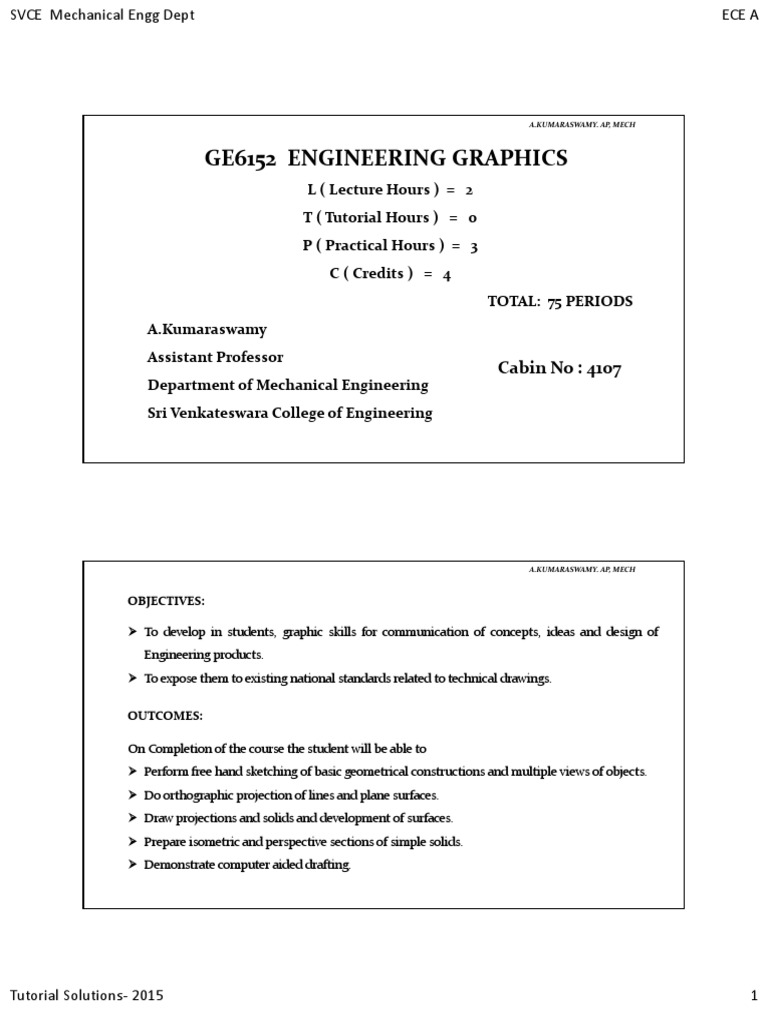 Engineering Graphics Manual | PDF | Technical Drawing | Circle