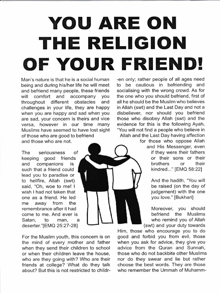 You Are On The Religion of Your Friend | PDF | God In Islam | Prophets ...