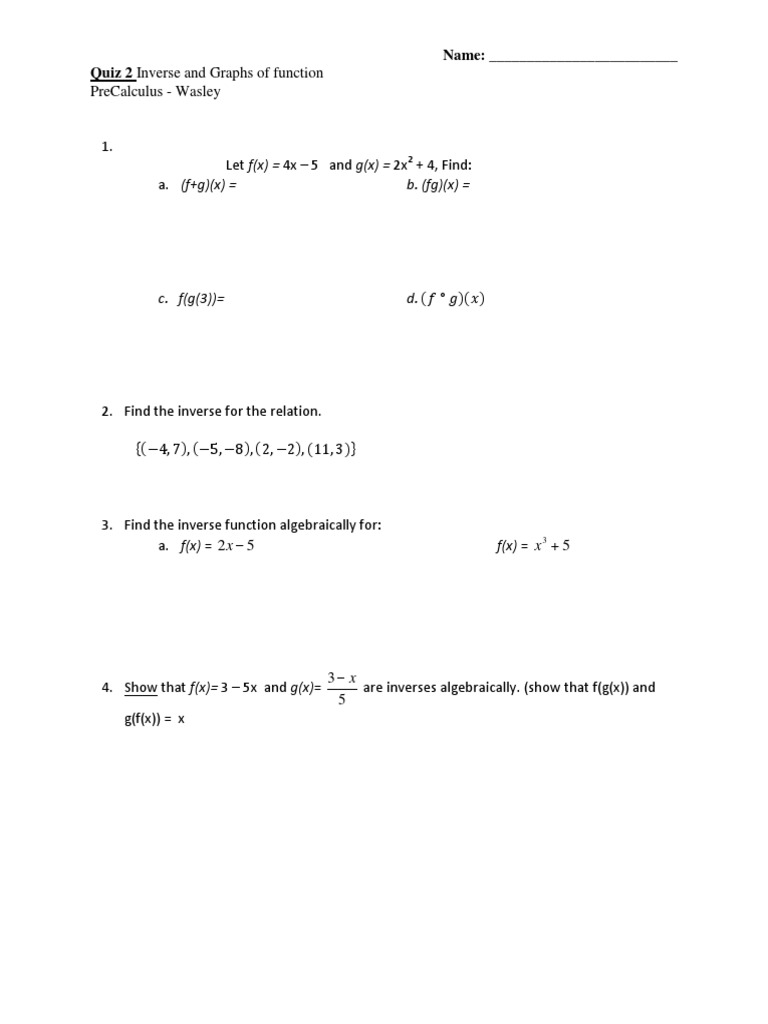 Quiz 2 Pre Calc | PDF | Teaching Methods & Materials | Science ...