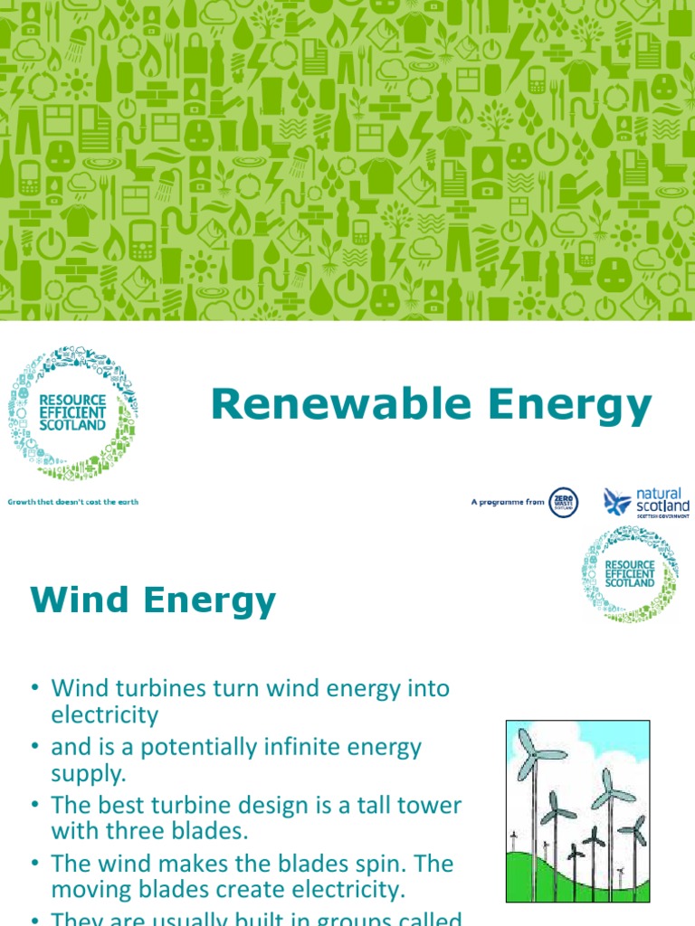 Renewable Energy School Presentation | PDF | Wind Power | Solar Energy