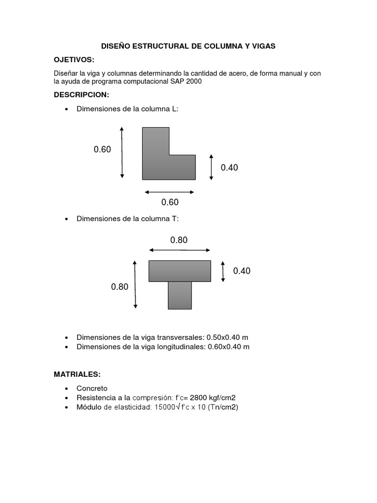 Dimensiones de Columnas y Vigas Estructurales | PDF | Métodos y ...