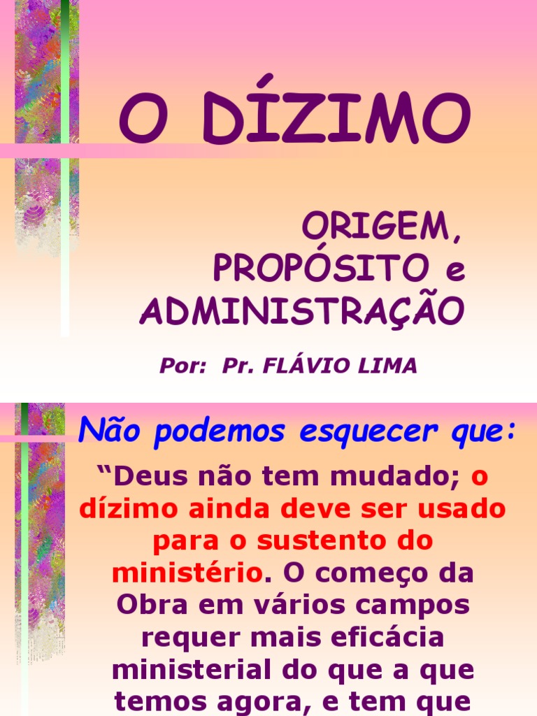Dízimo, Origem e Propósito | PDF | Apóstolo Paulo | Jesus