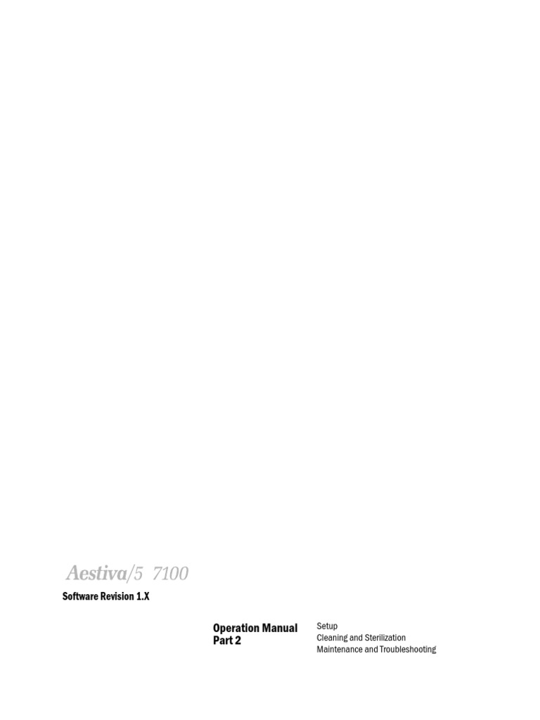 AESTIVA - Service Manual | PDF | Infection Control | Sterilization ...