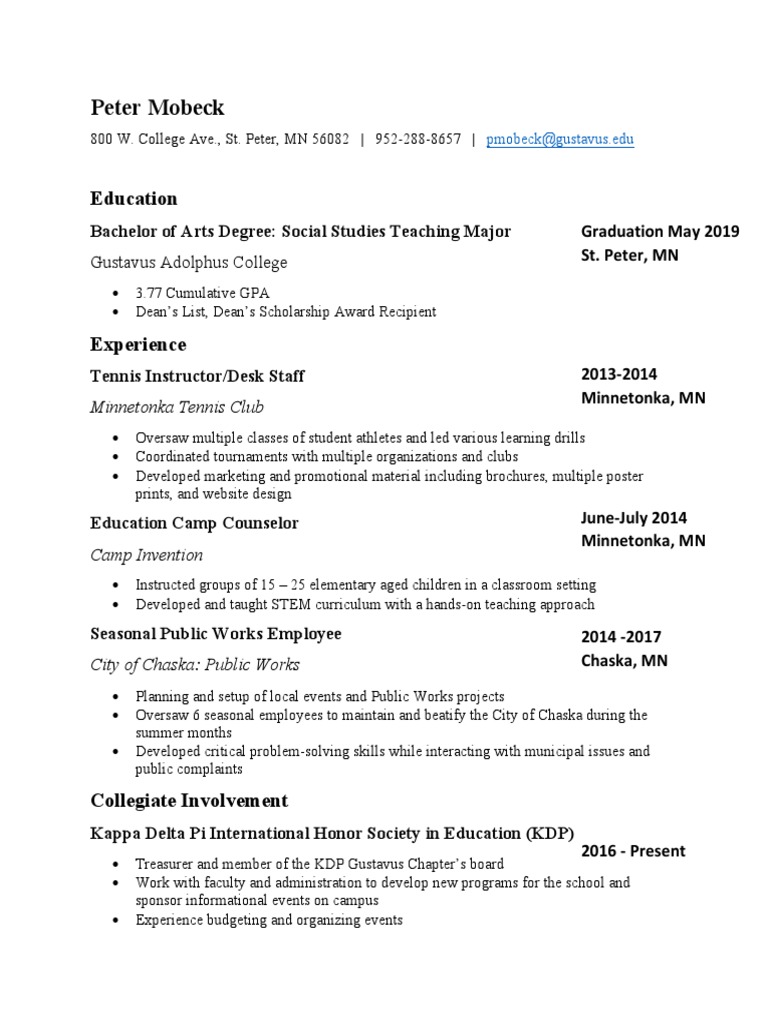 Resume Rough Draft 1 | PDF | Education Theory | Teaching