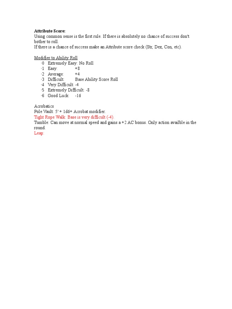 Ability Score Check Mods | PDF