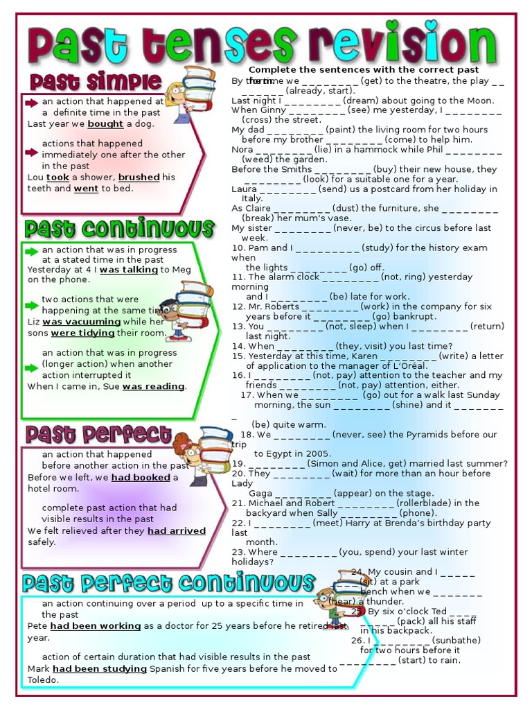 Mixed Past Tenses Exercises Worksheet | PDF | Leisure