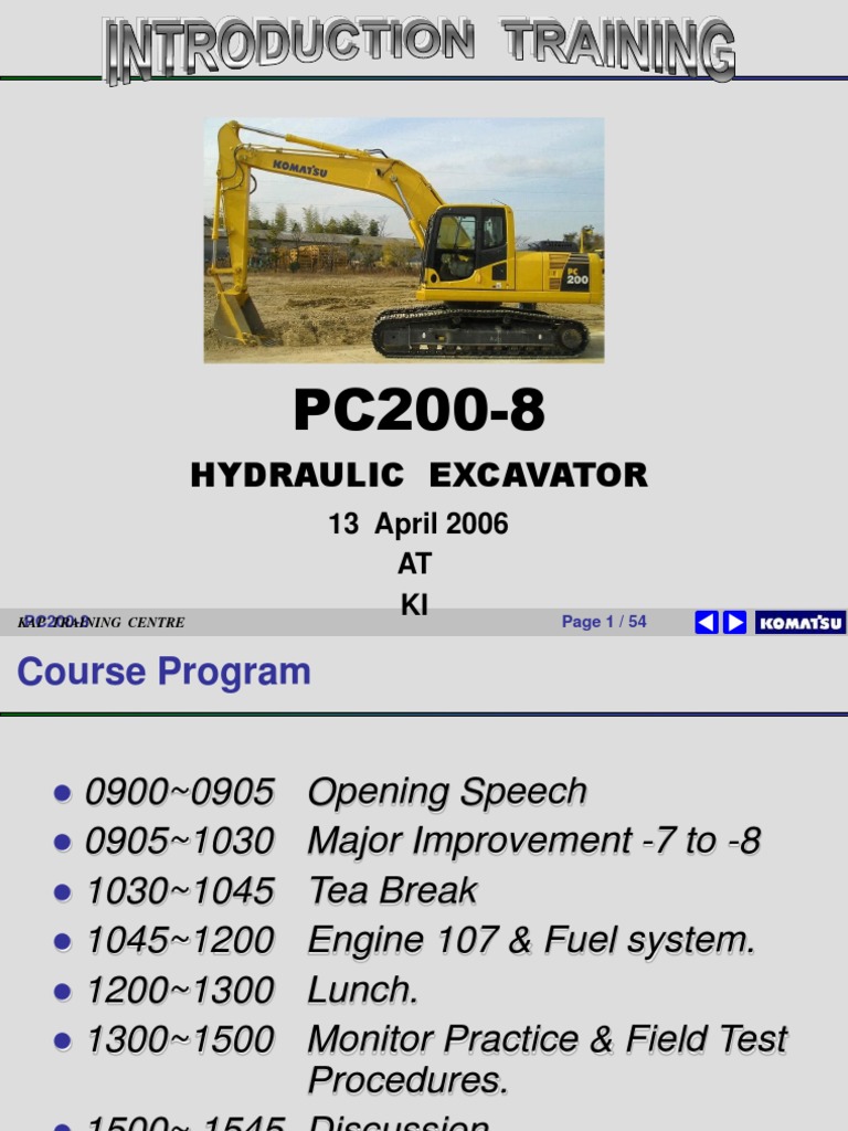 Komatsu PC200-8 Excavator Overview | PDF | Pump | Valve