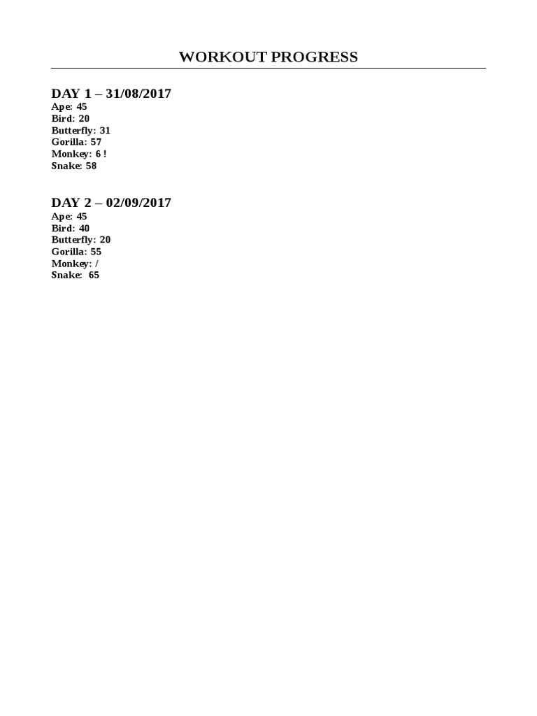 Workout Progress | PDF