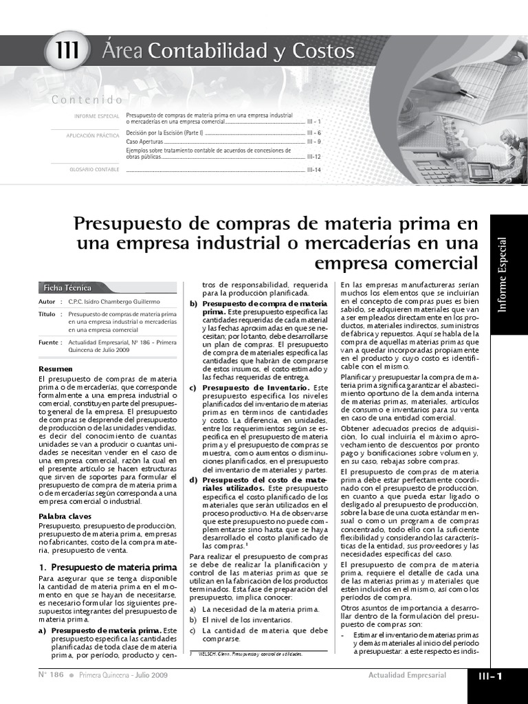 Presupuesto de Compras Caso Practico PDF | PDF | Presupuesto | Inventario