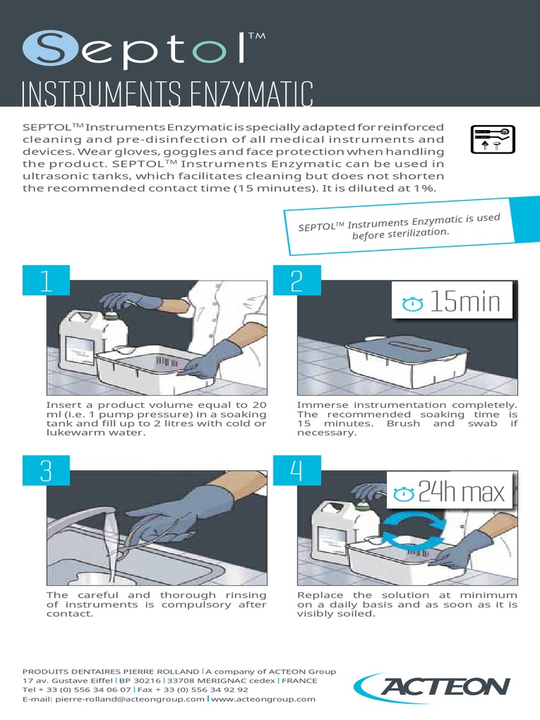 Acteon Septol Protocol | PDF | Disinfectant | Medical Device