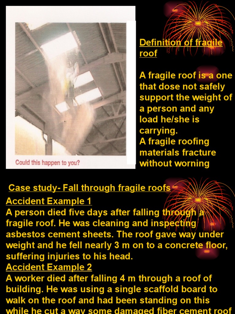 Safety in Working On Fragile Roof | PDF | Roof | Asbestos
