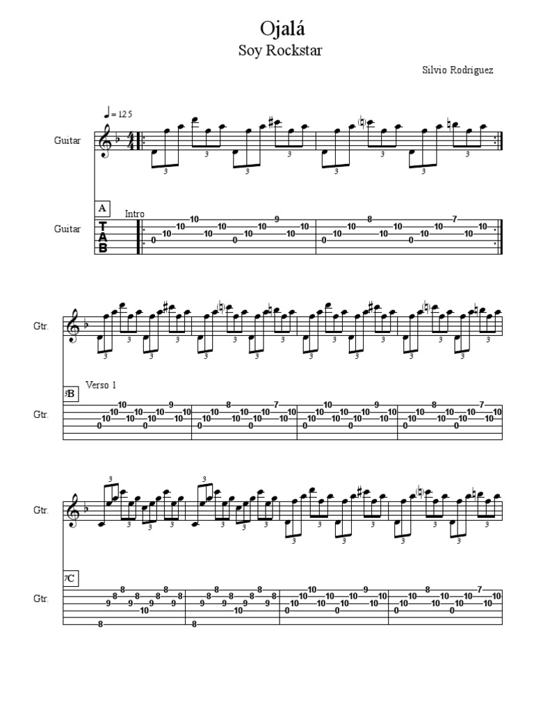 Accords et Tablatures de "Ojalá" | PDF