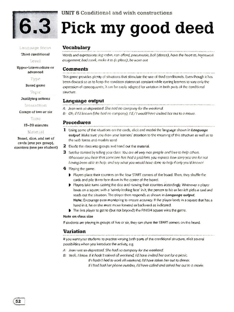 3rd Conditional Game Board | PDF