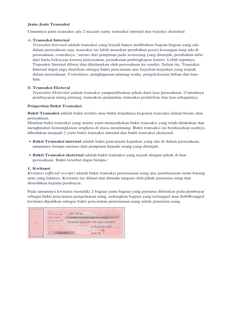 Jenis-Jenis Transaksi dalam Perusahaan | PDF