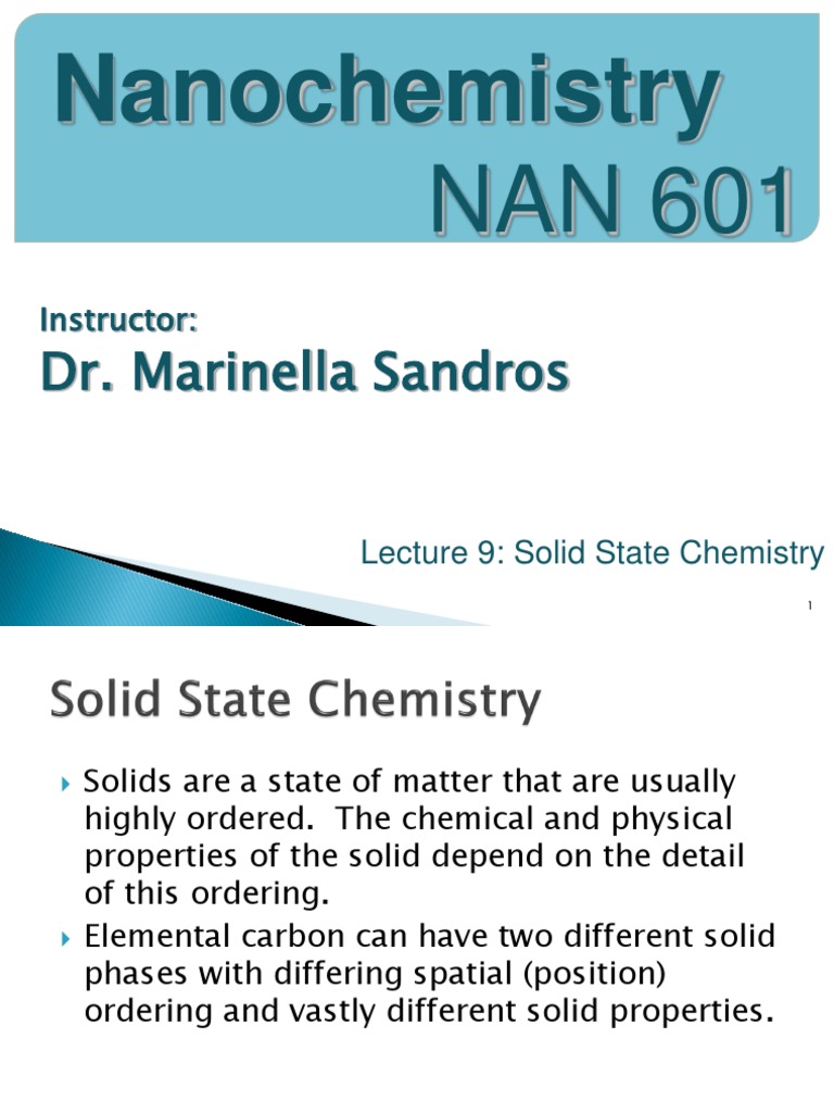 Solid State Chemistry Overview | PDF | Crystal Structure | X Ray ...