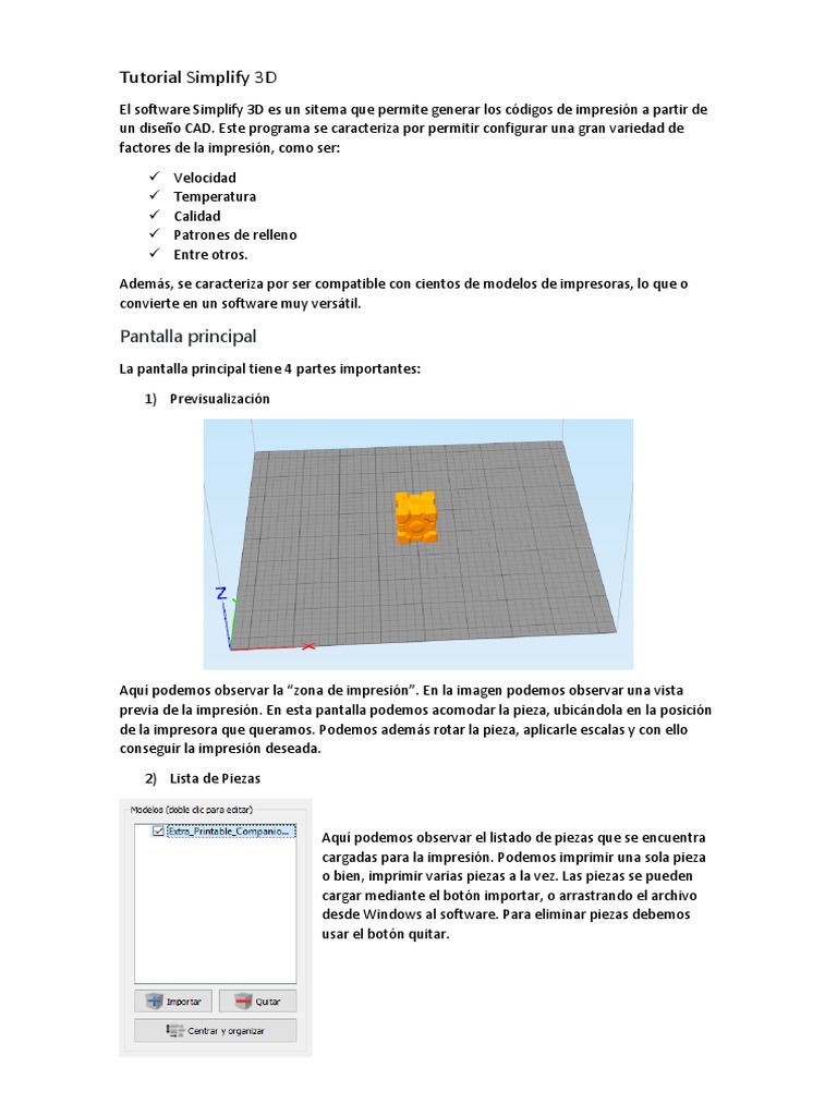 Tutorial Simplify 3D | PDF | Impresora (Computación) | Temperatura