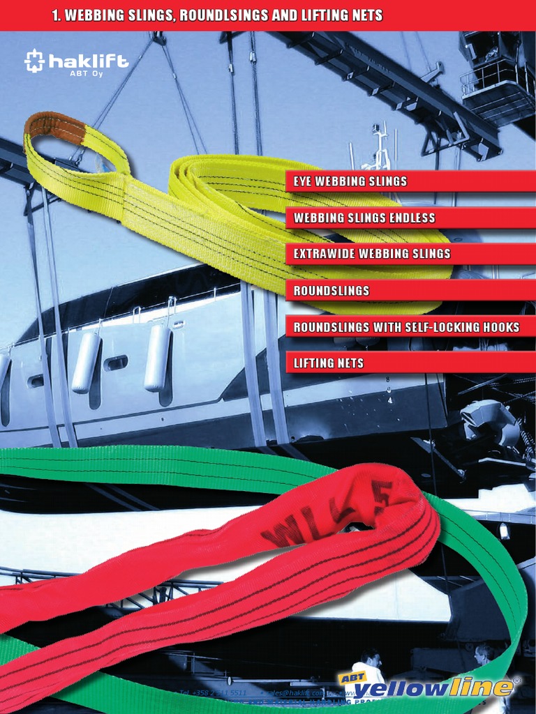 Webbing Slings, Roundslings and Lifting Nets PDF | PDF | Engineering ...