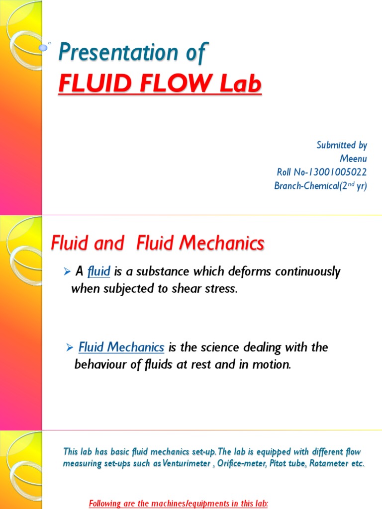 Fluid Flow Lab Equipment Overview | PDF | Fluid Mechanics | Fluid
