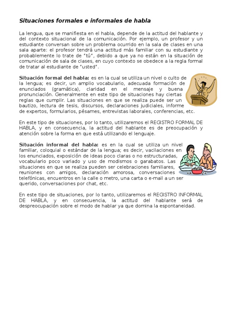 Formal e Informal | PDF | Habla | Comunicación