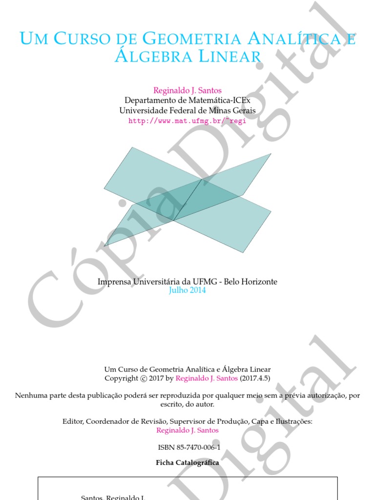 Um Curso de Geometria Analítica e Álgebra Linear | PDF | Matriz (Matemática) | Álgebra Abstrata