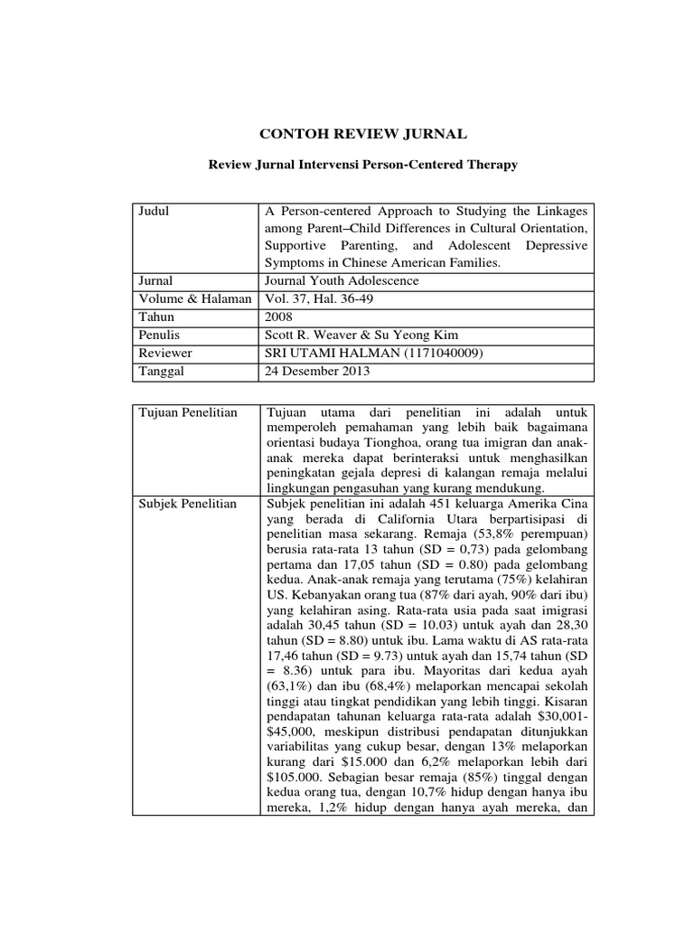 Contoh Review Jurnal Pendidikan | PDF